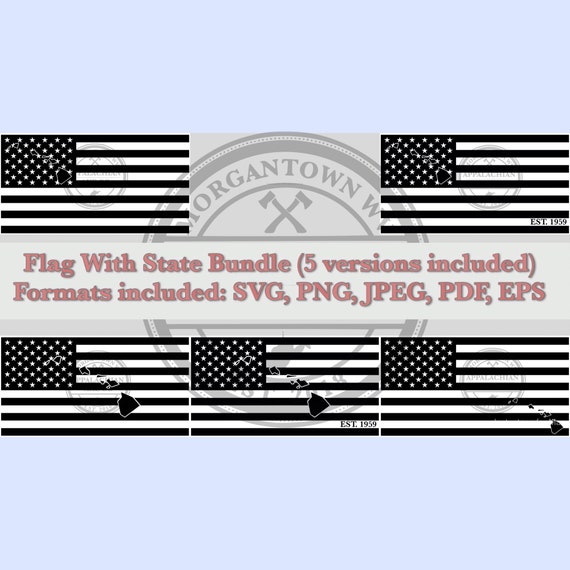 Hawaii State Flag SVG Vector Clip Art HI Flag Waving Flag Cut Files for ...