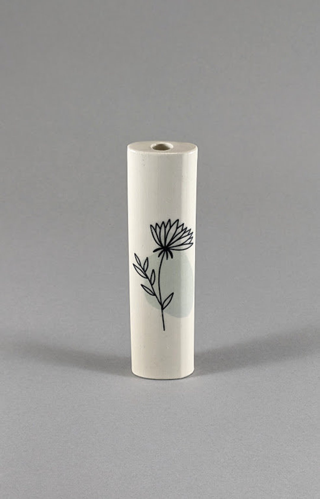 Ceramic Pipe, One Hitter, Chillum, With Flower Decal and Built in ...