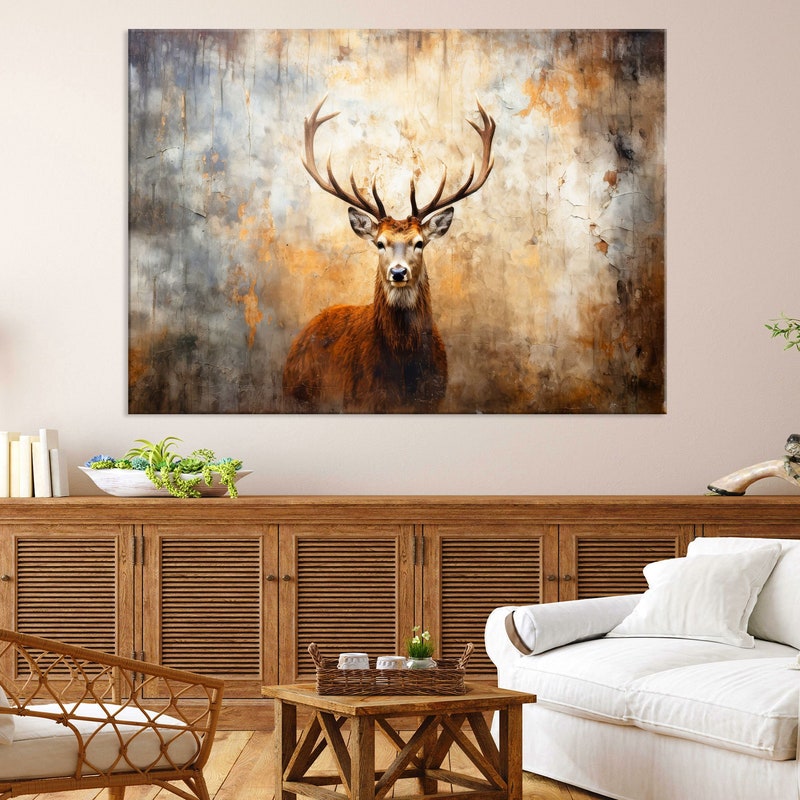 Stag Canvas Art - Etsy UK
