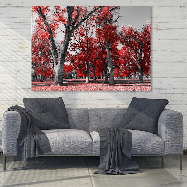 Red Tree Leaves - Etsy