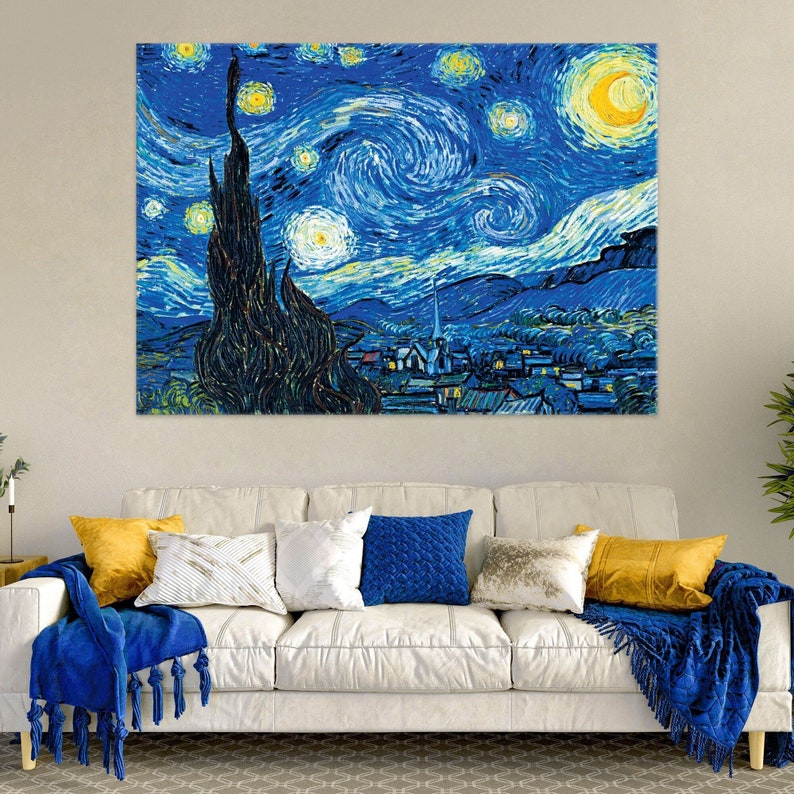 The Starry Night (1889) - Vincent Van Gogh | Vincent Van Gogh Canvas ...