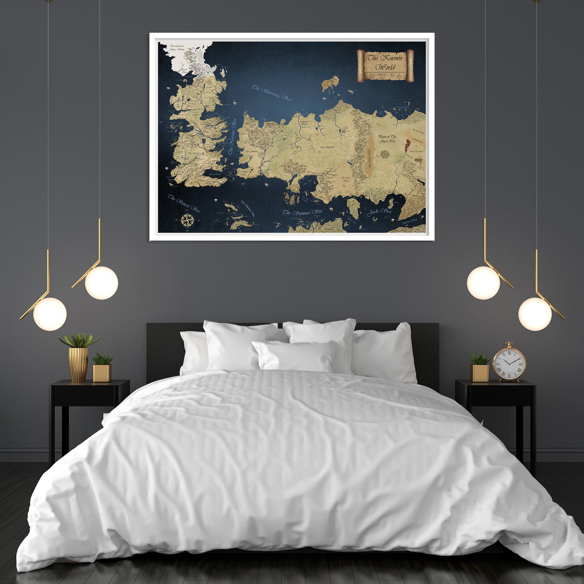 Game of Thrones Map Poster Print Art Wall Art for Living - Etsy