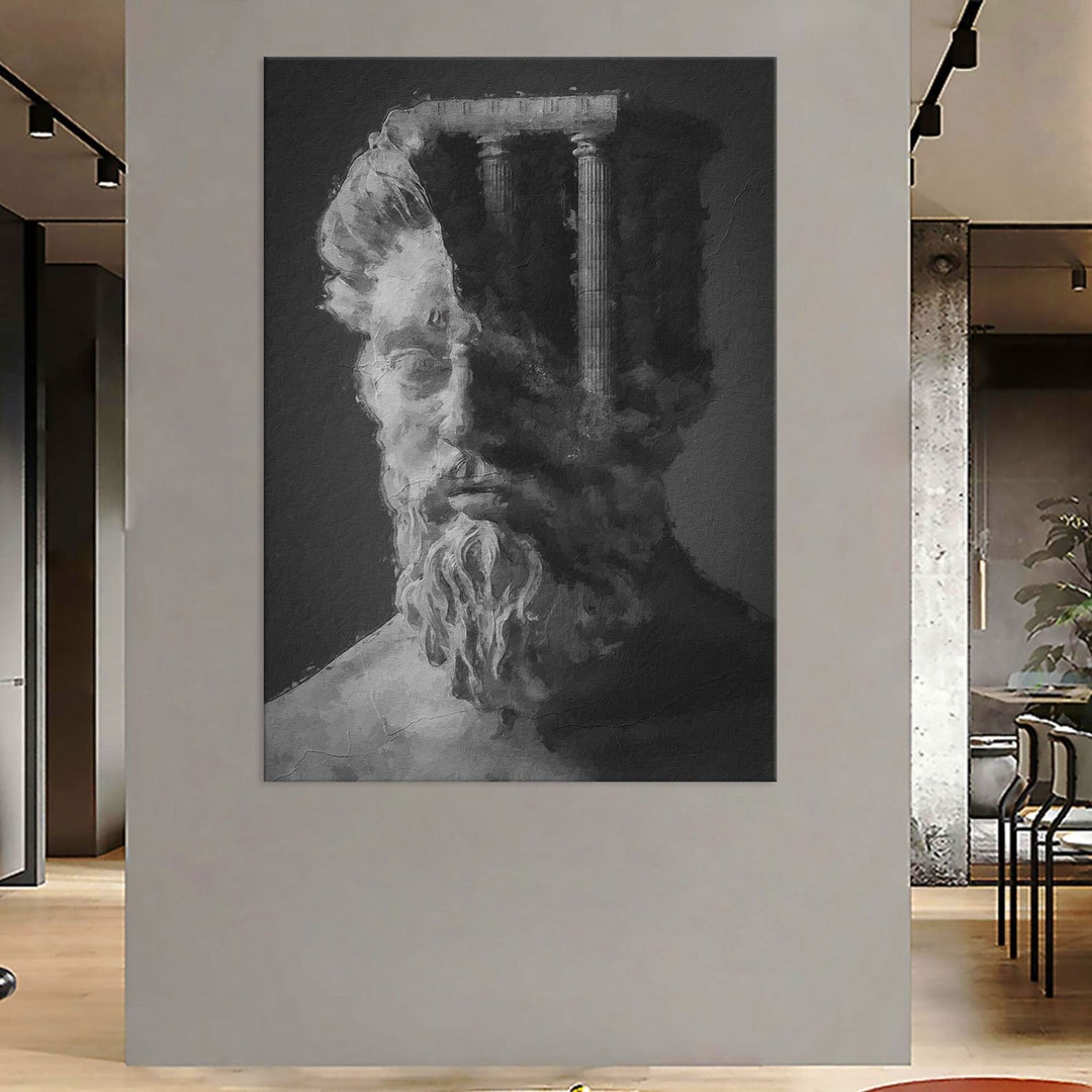 Mythology Canvas Wall Art, Zeus Wall Prints, Living Room Wall Decor ...