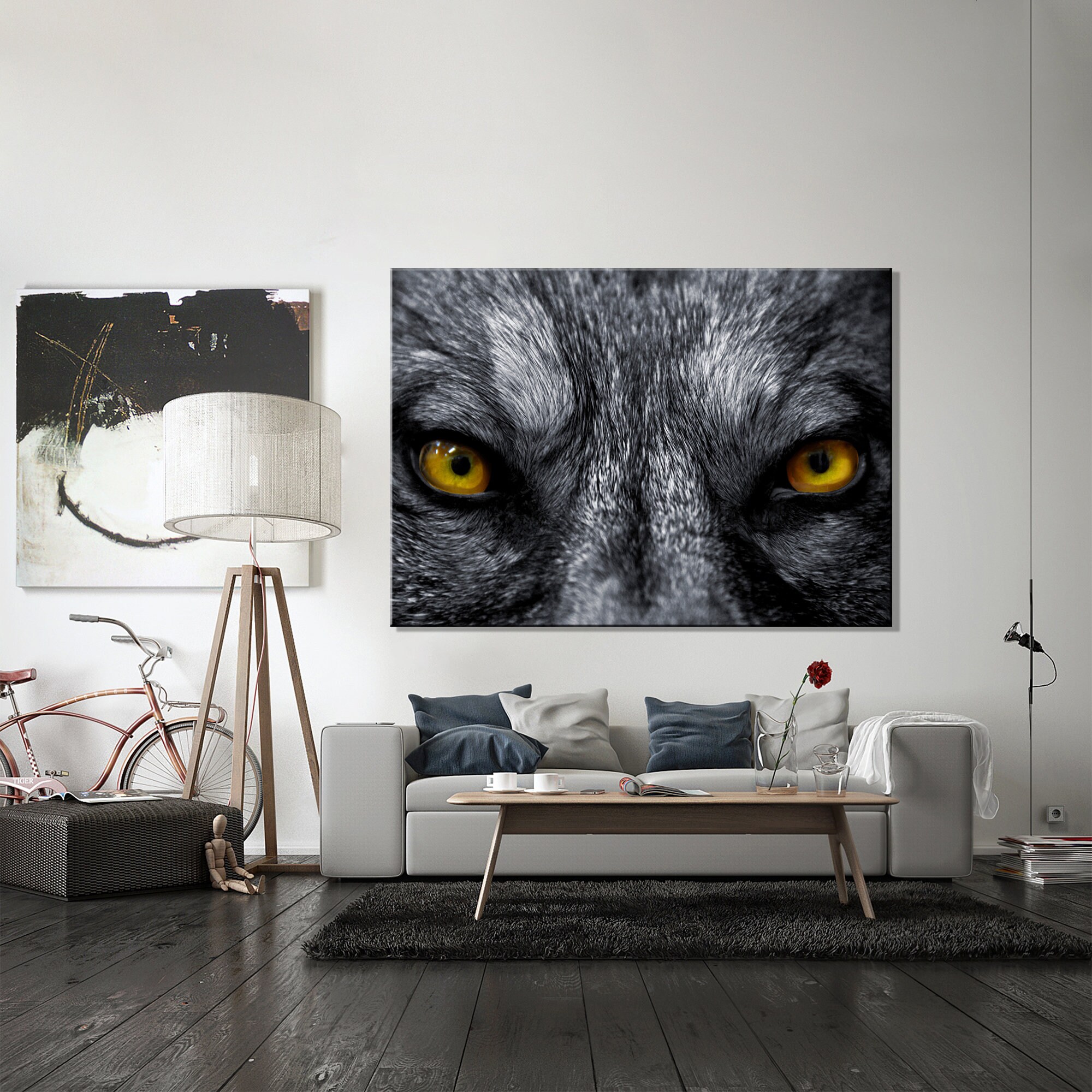 Wolf Eyes Canvas Wall Decor, Animal Art Print, Home and Office Decor ...