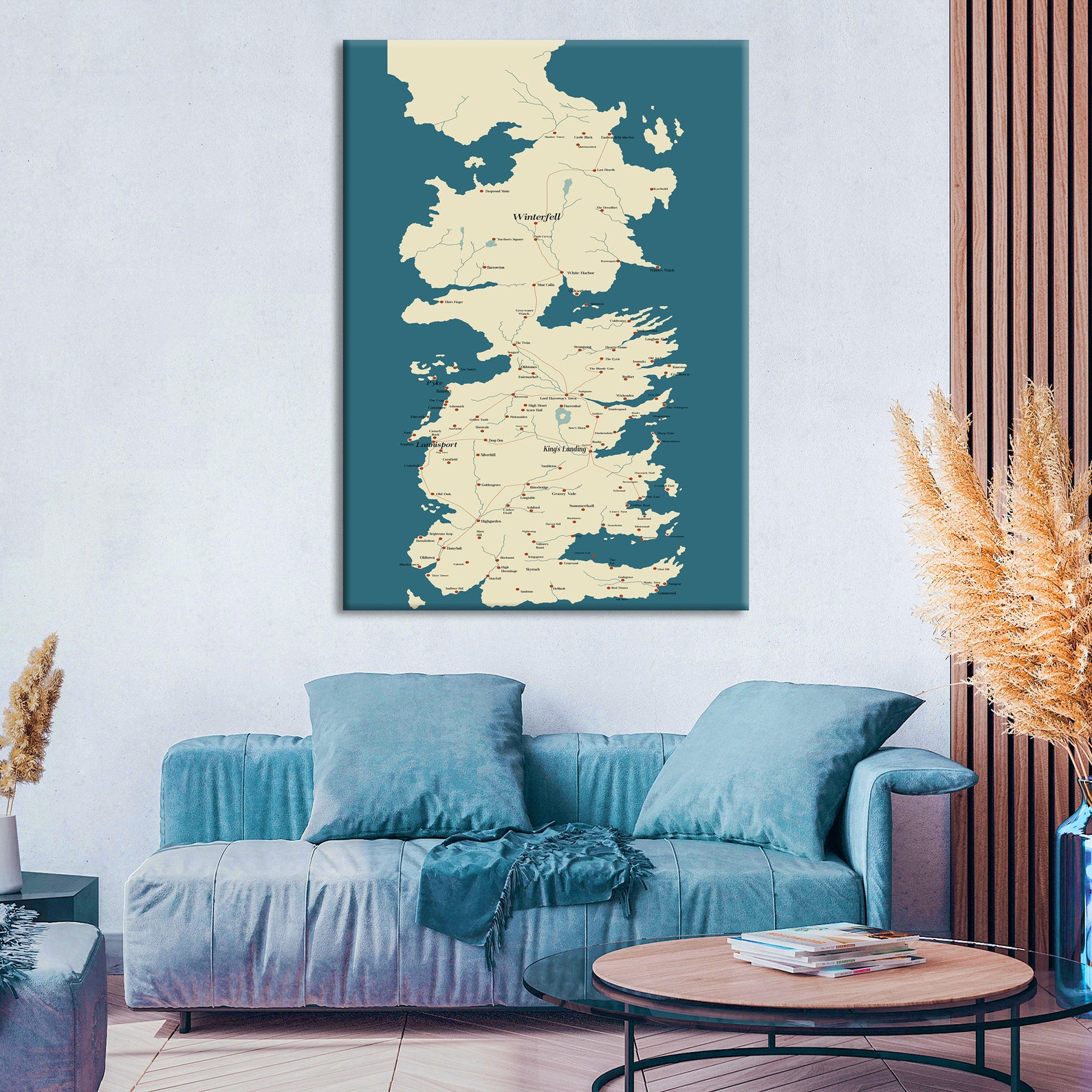 Game of Thrones Westeros Map Canvas Art World Map Wall Print - Etsy