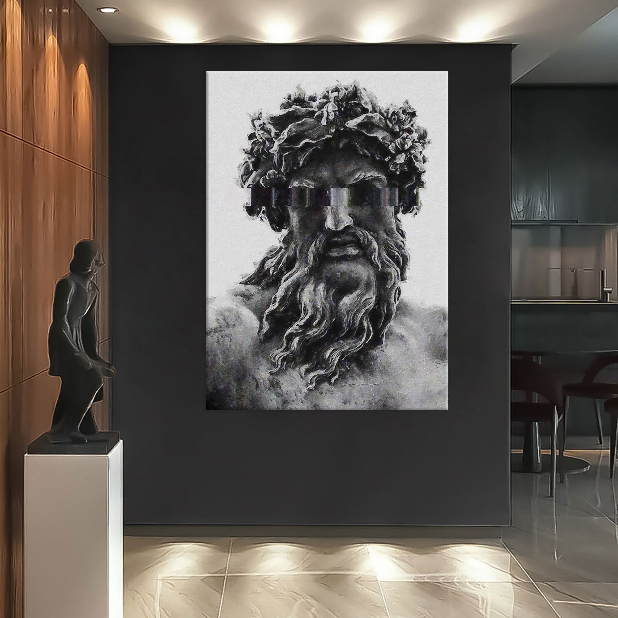 Mythology Canvas Wall Art, Zeus Wall Prints, Living Room Wall Decor ...