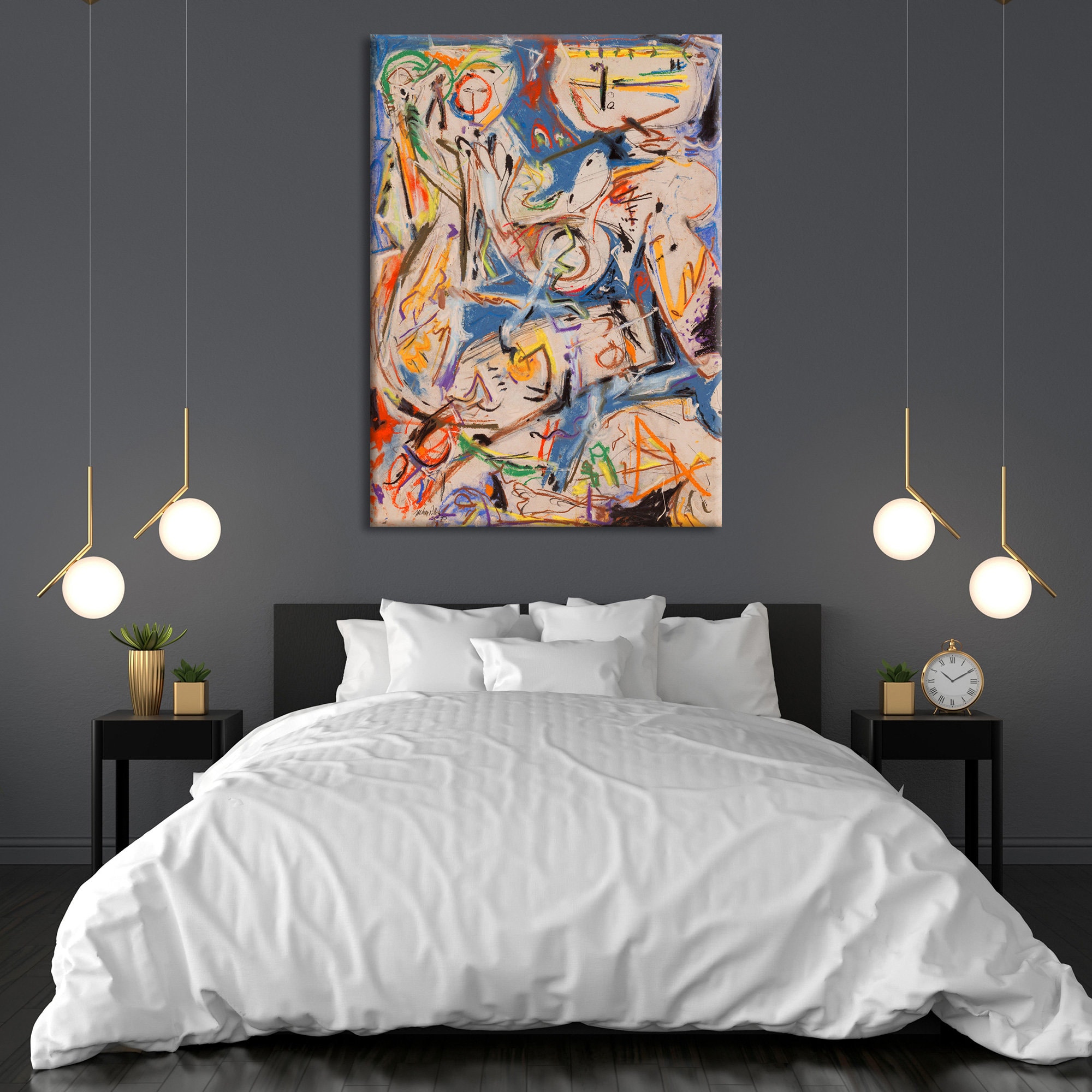 Jackson Pollock Wall Art Abstract Canvas Print Home and - Etsy