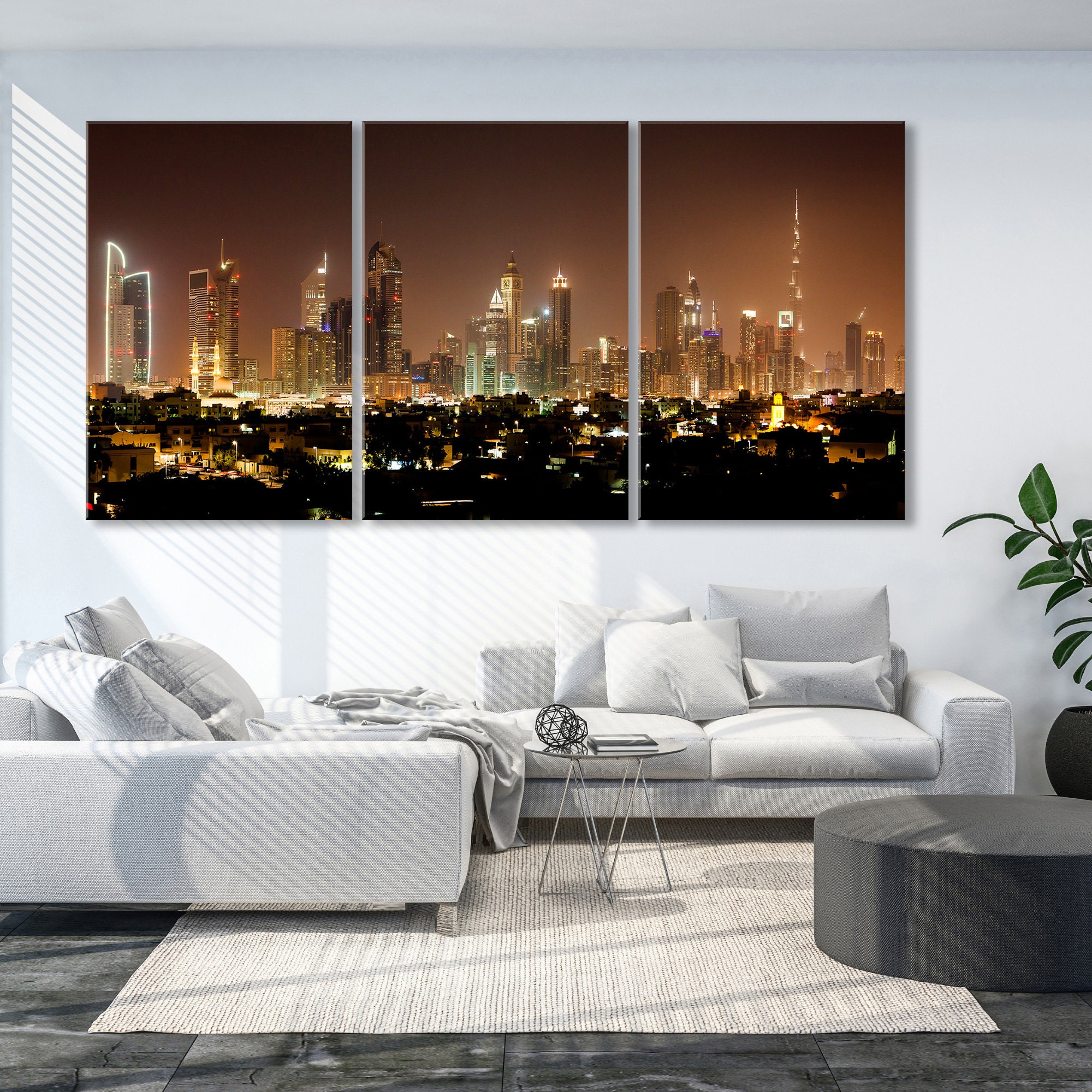 Skyline Wall Art Print, Dubai City Canvas Decor, Large Home Decor ...