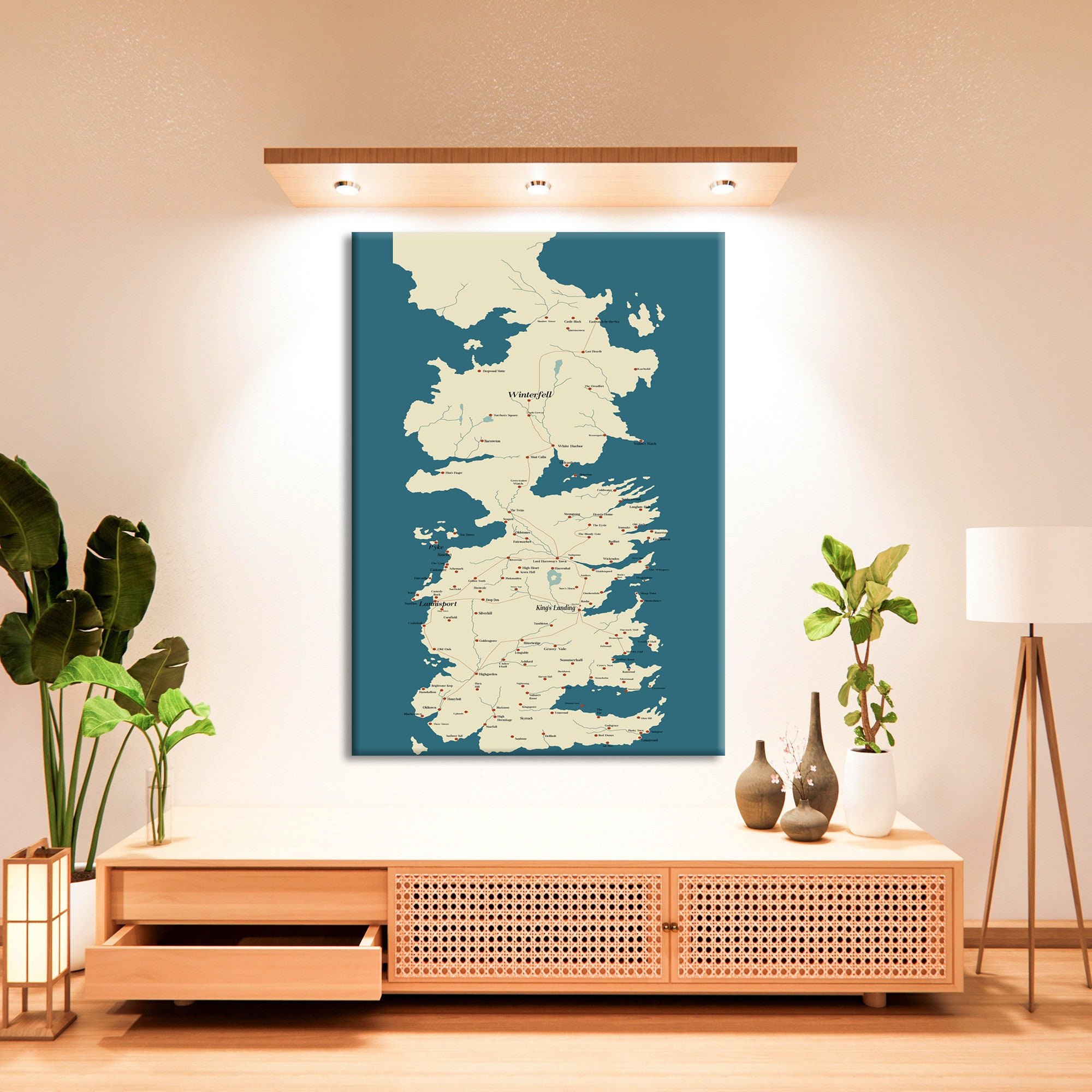Game of Thrones Westeros Map Canvas Art World Map Wall Print - Etsy