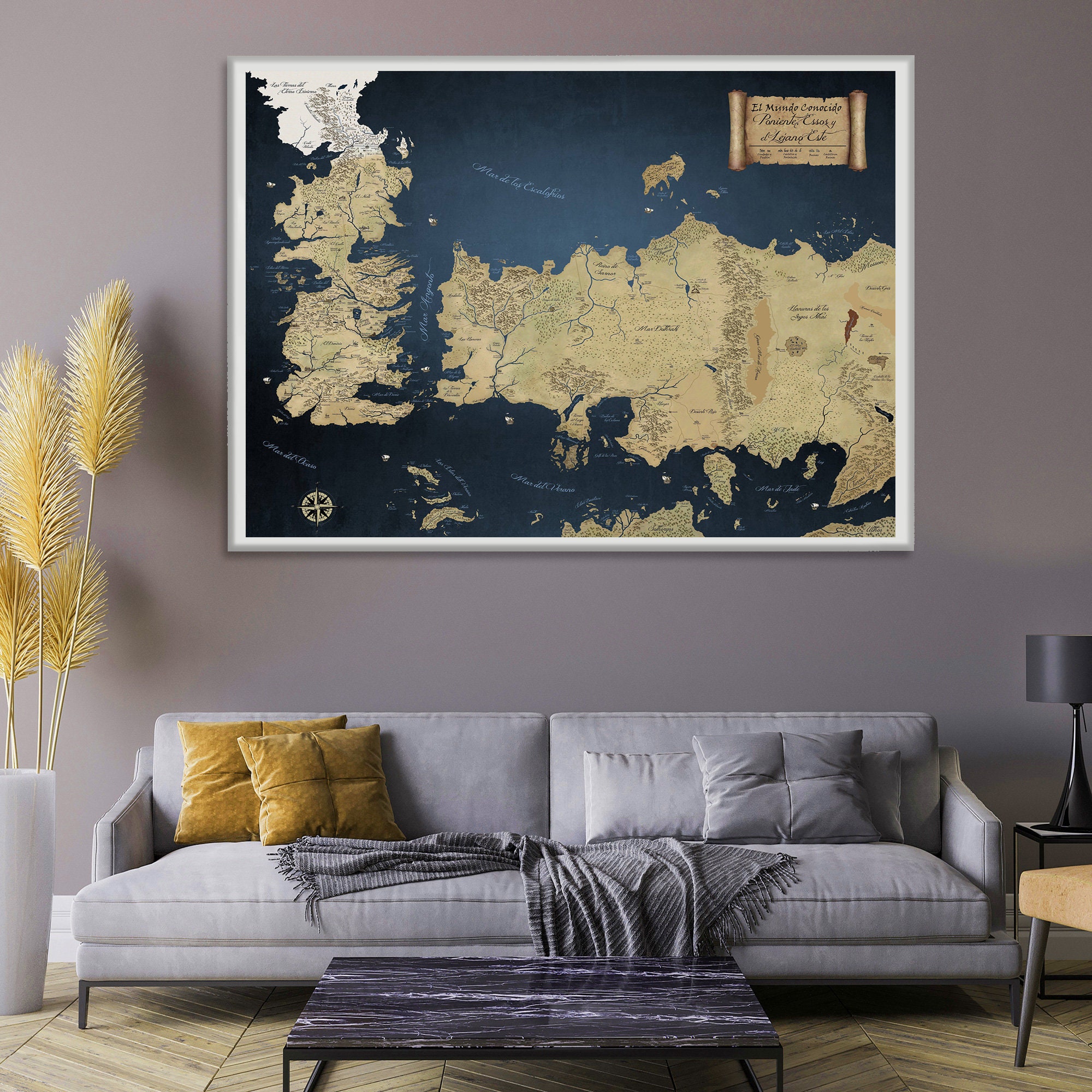 Game of Thrones Map, Printable Map, Game of Throne Decor, Digital ...
