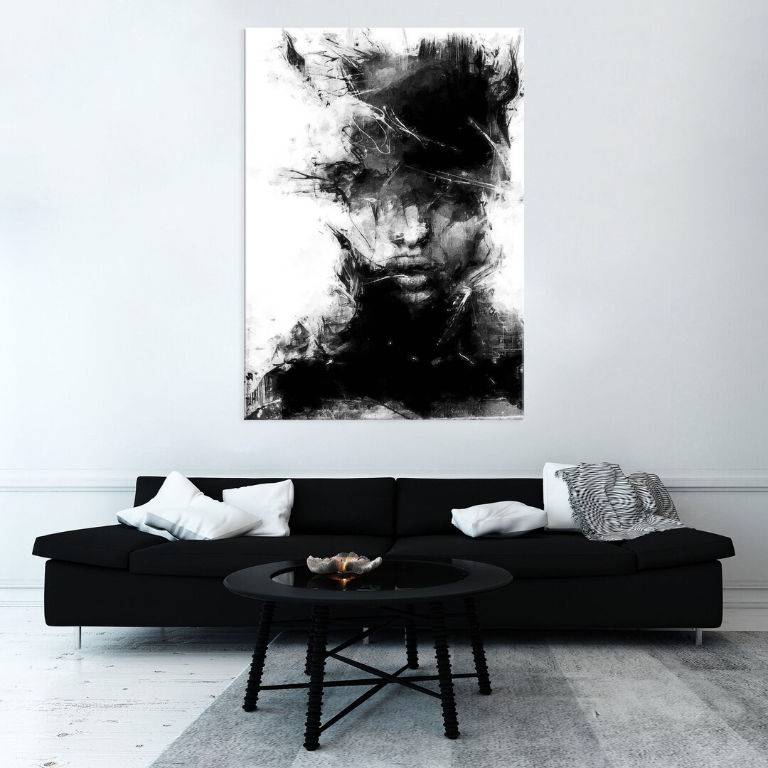 Modern Street Wall Art Print, Graffiti Canvas Decor, Large Black Woman ...