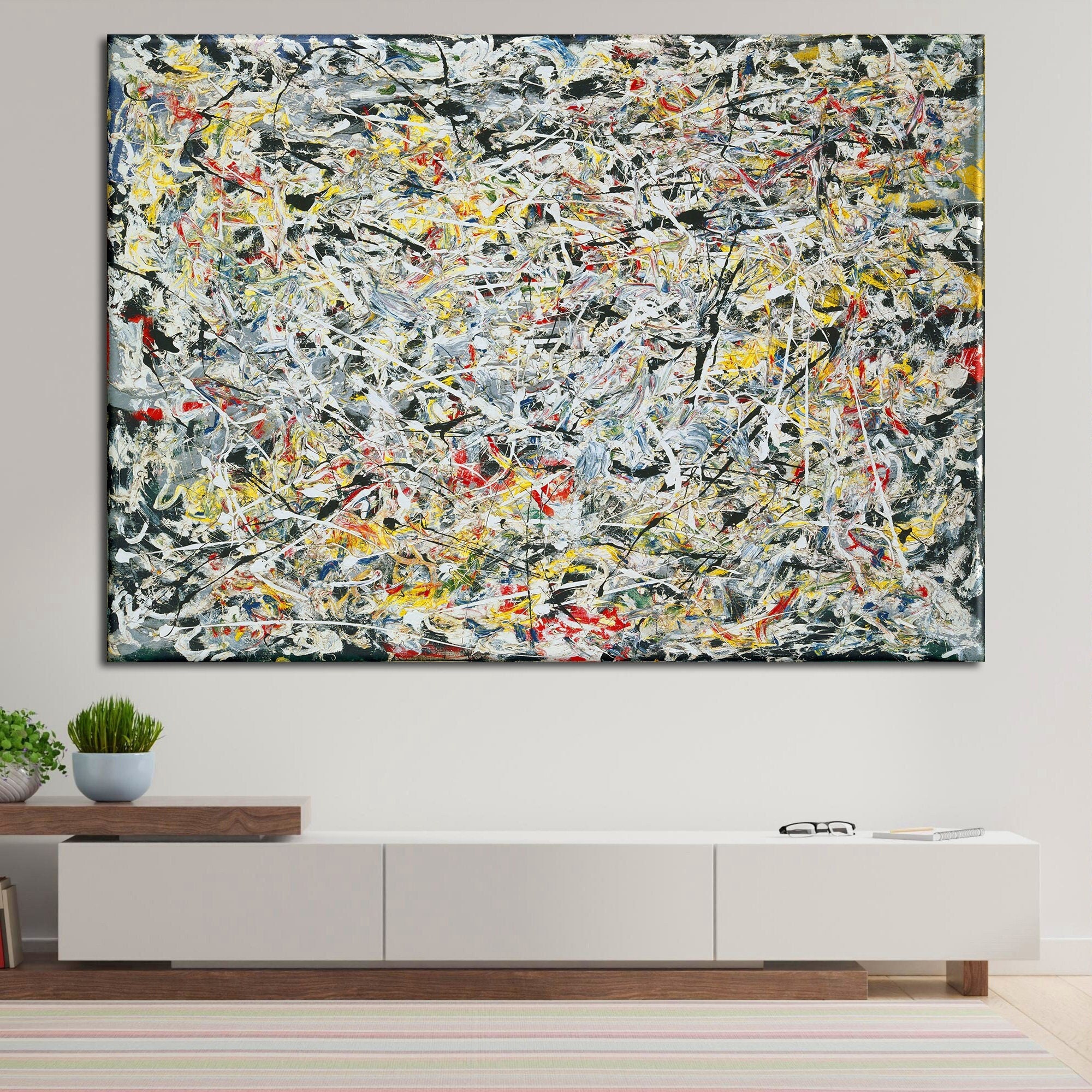 Jackson Pollock Canvas Print, Abstract Wall Art, Home and Living Room ...