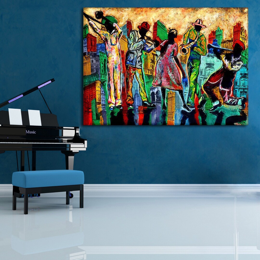 Jazz Wall Art, Music Canvas Print, Living Room and Music Room Decor ...