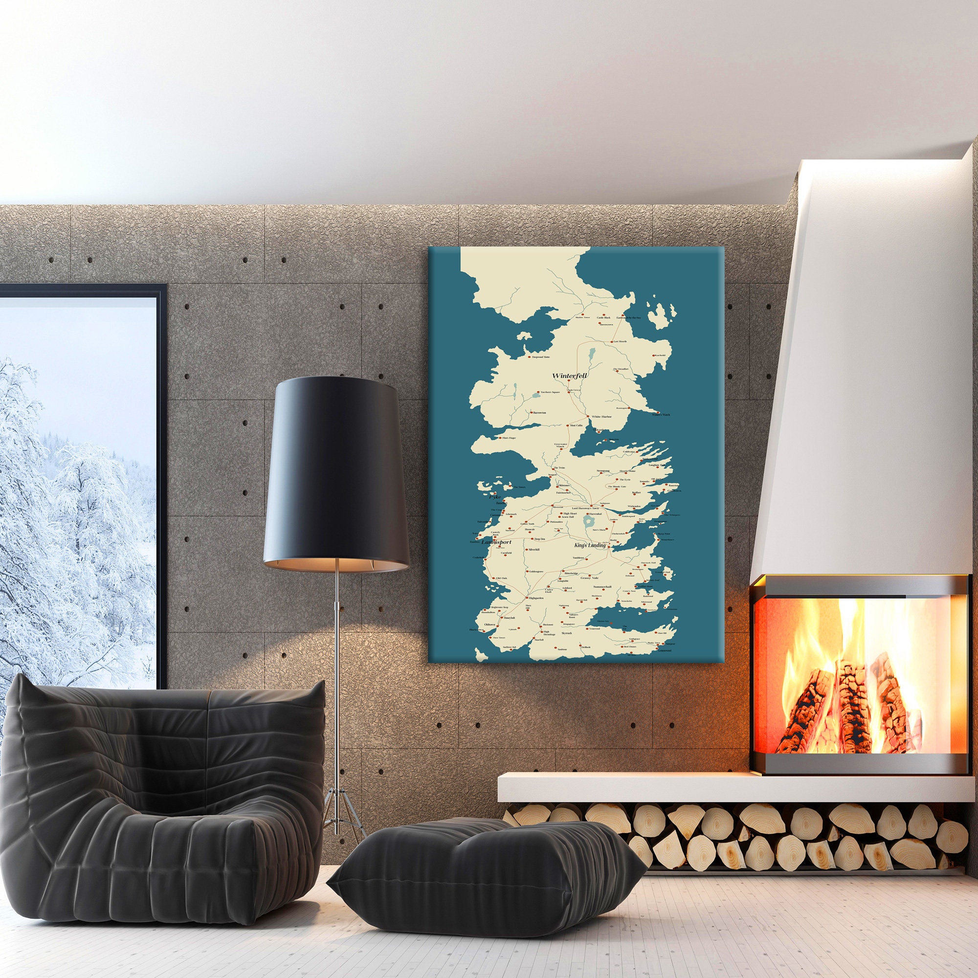 Game of Thrones Westeros Map Canvas Art World Map Wall Print - Etsy