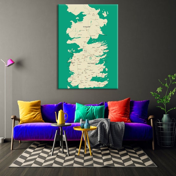 Game of Thrones Westeros Map Canvas Art World Map Wall Print - Etsy