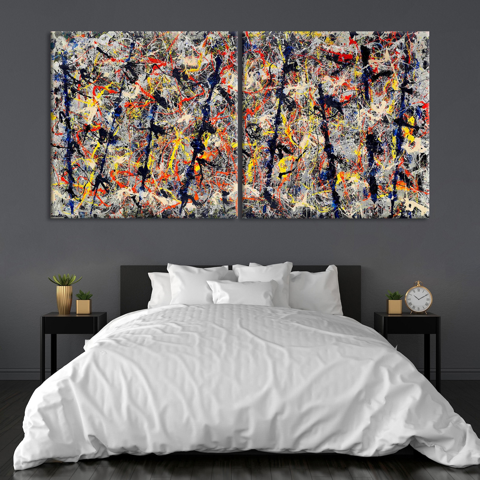 Jackson Pollock Canvas Wall Art, Abstract Print, Home and Living Room ...