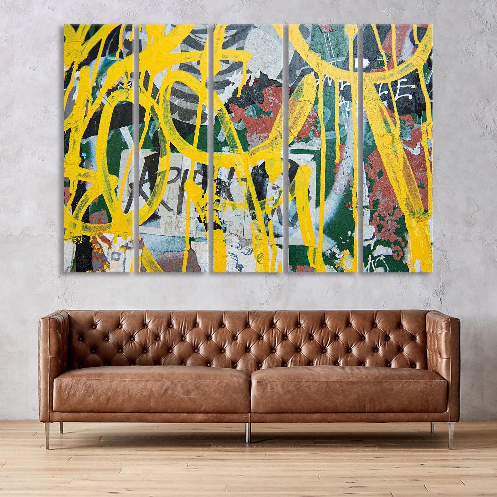 Modern Graffiti Art Print, Abstract Street Canvas Wall Decor, Home ...