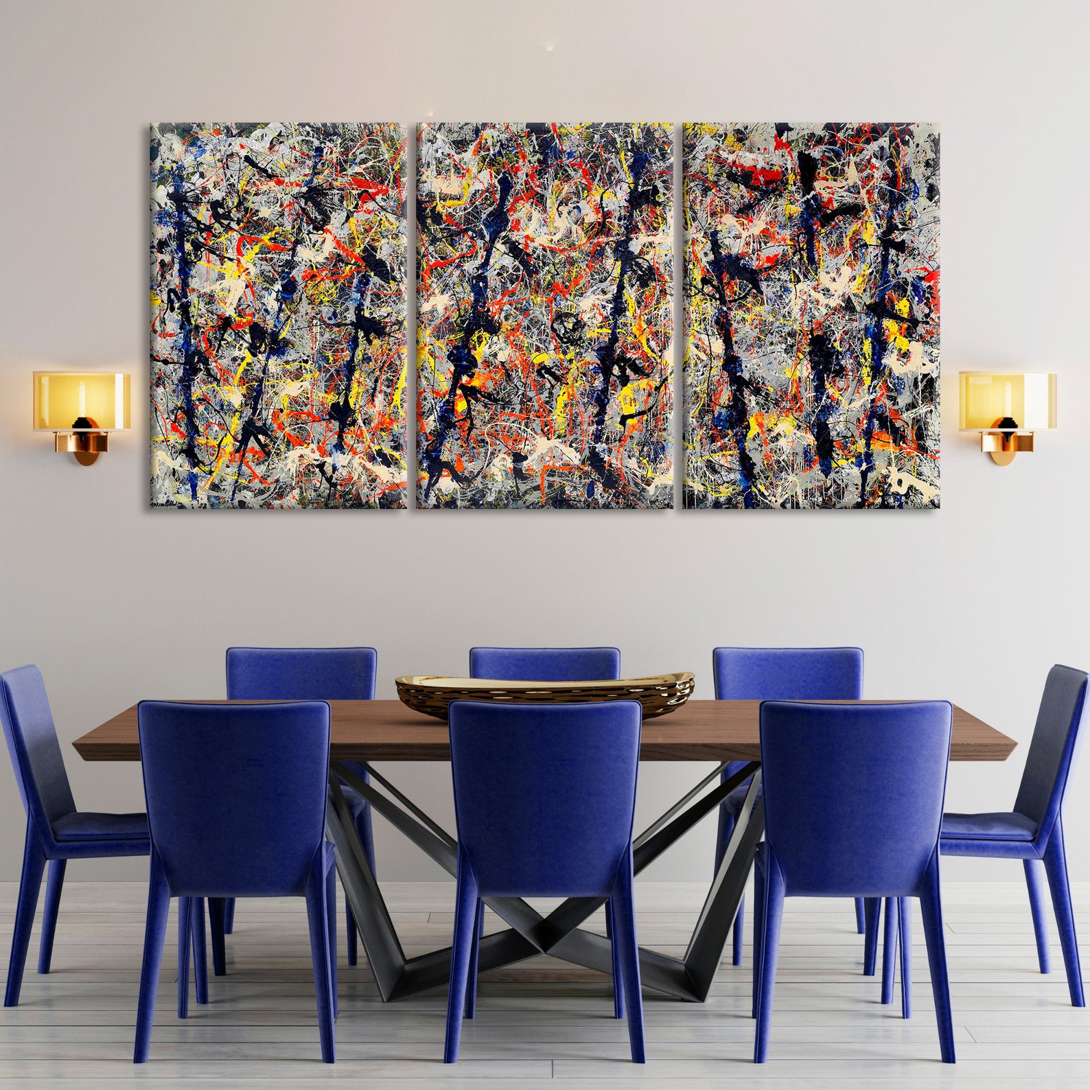 Jackson Pollock Canvas Wall Art, Abstract Print, Home and Living Room ...