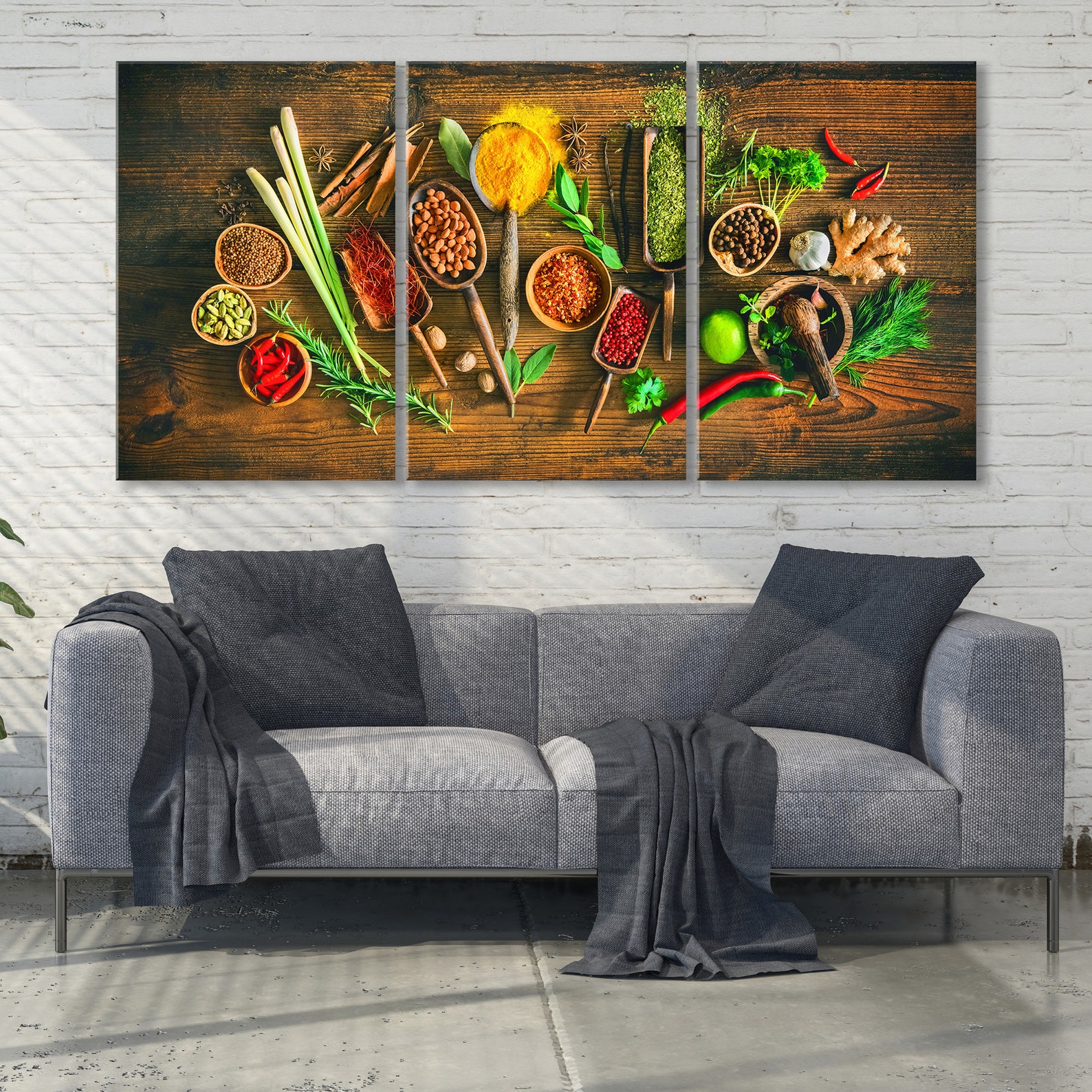 Kitchen Canvas Wall Art, Modern Prints, Farmhouse Kitchen Decor, Herbs ...