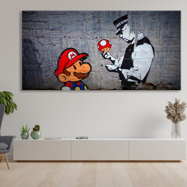 Banksy Canvas Art, Street Graffiti Art Print, Modern Home Decor, Banksy ...