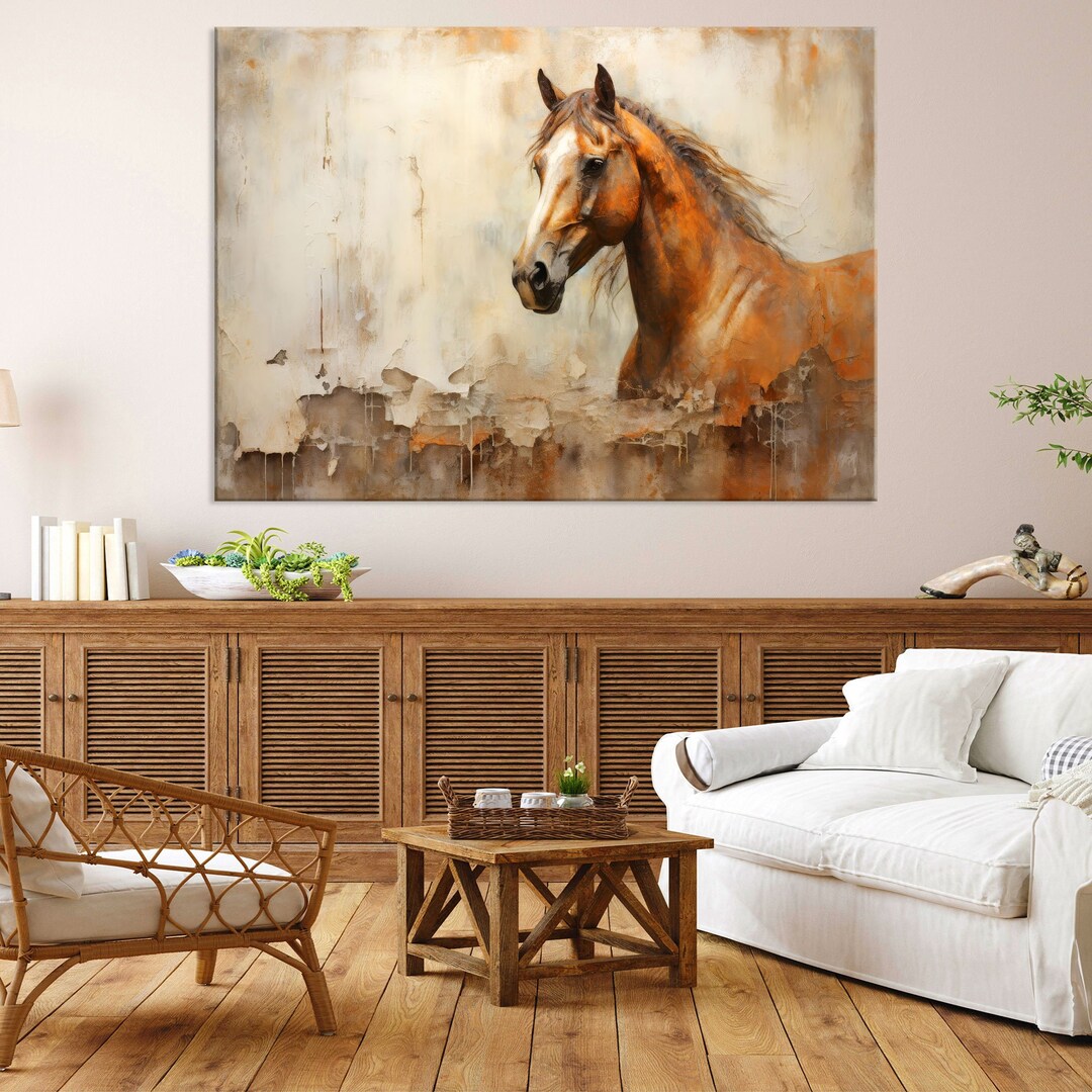 Horse Canvas Wall Art Living Room Decor, Animal Art, Horse Print on ...