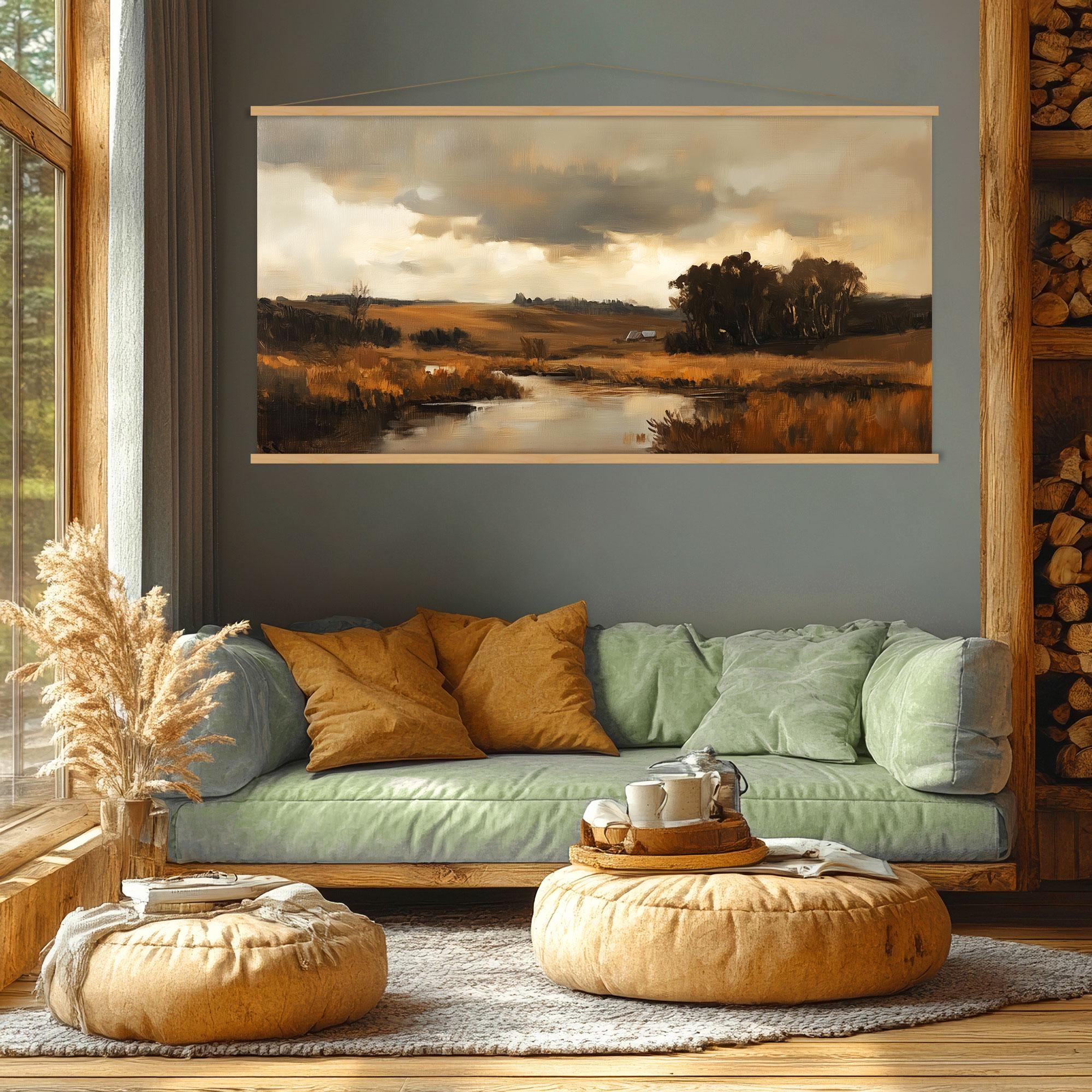 Vintage Field Framed Canvas Wall Art Hanger, Extra Large Wall Art ...