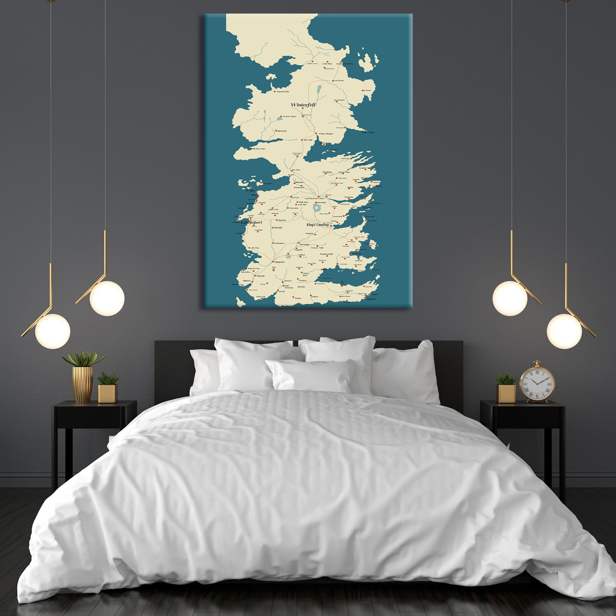 Game of Thrones Westeros Map Canvas Art World Map Wall Print - Etsy