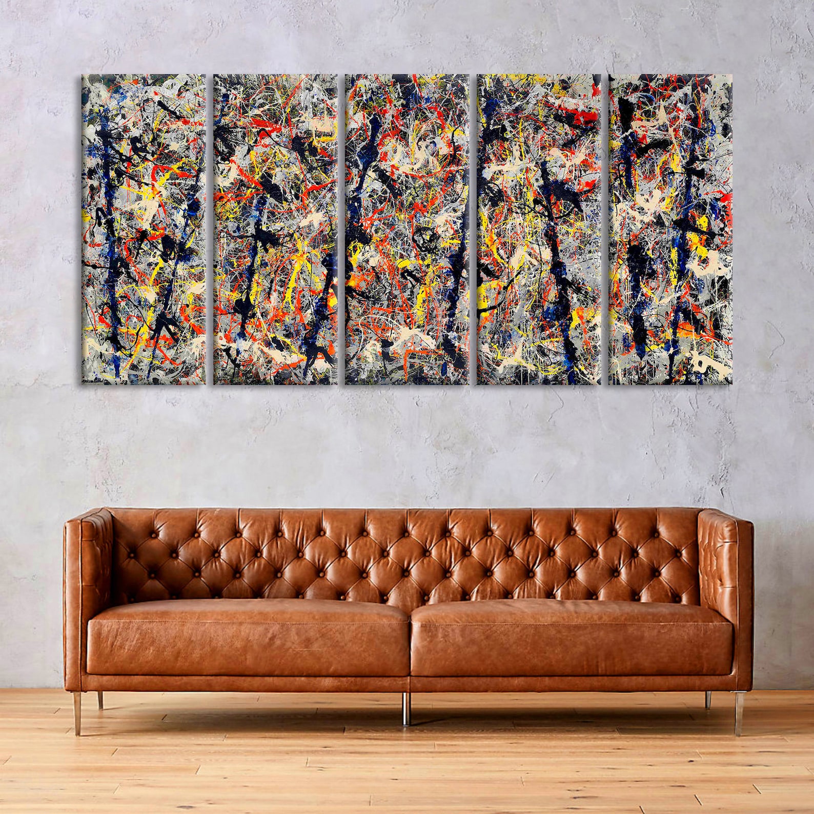Jackson Pollock Canvas Wall Art, Abstract Print, Home and Living Room ...