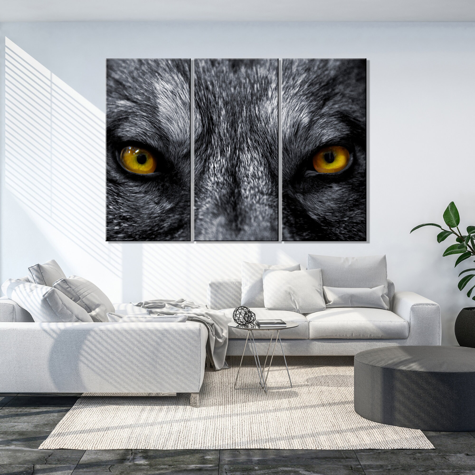 Wolf Eyes Canvas Wall Decor, Animal Art Print, Home and Office Decor ...