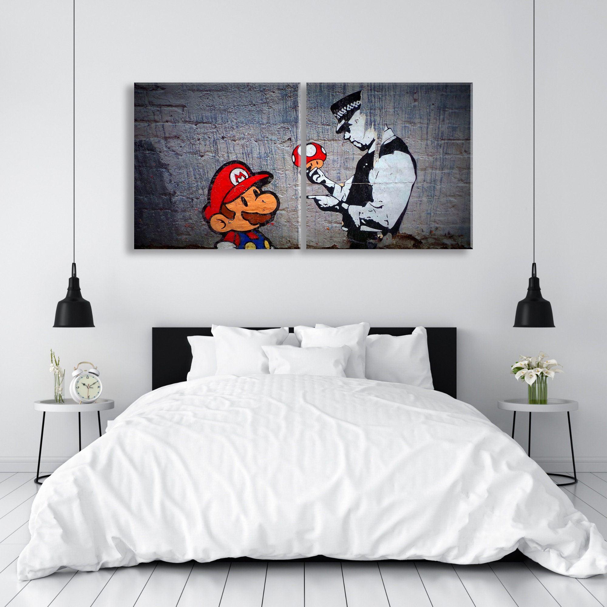 Banksy Canvas Art, Street Graffiti Art Print, Modern Home Decor, Banksy ...