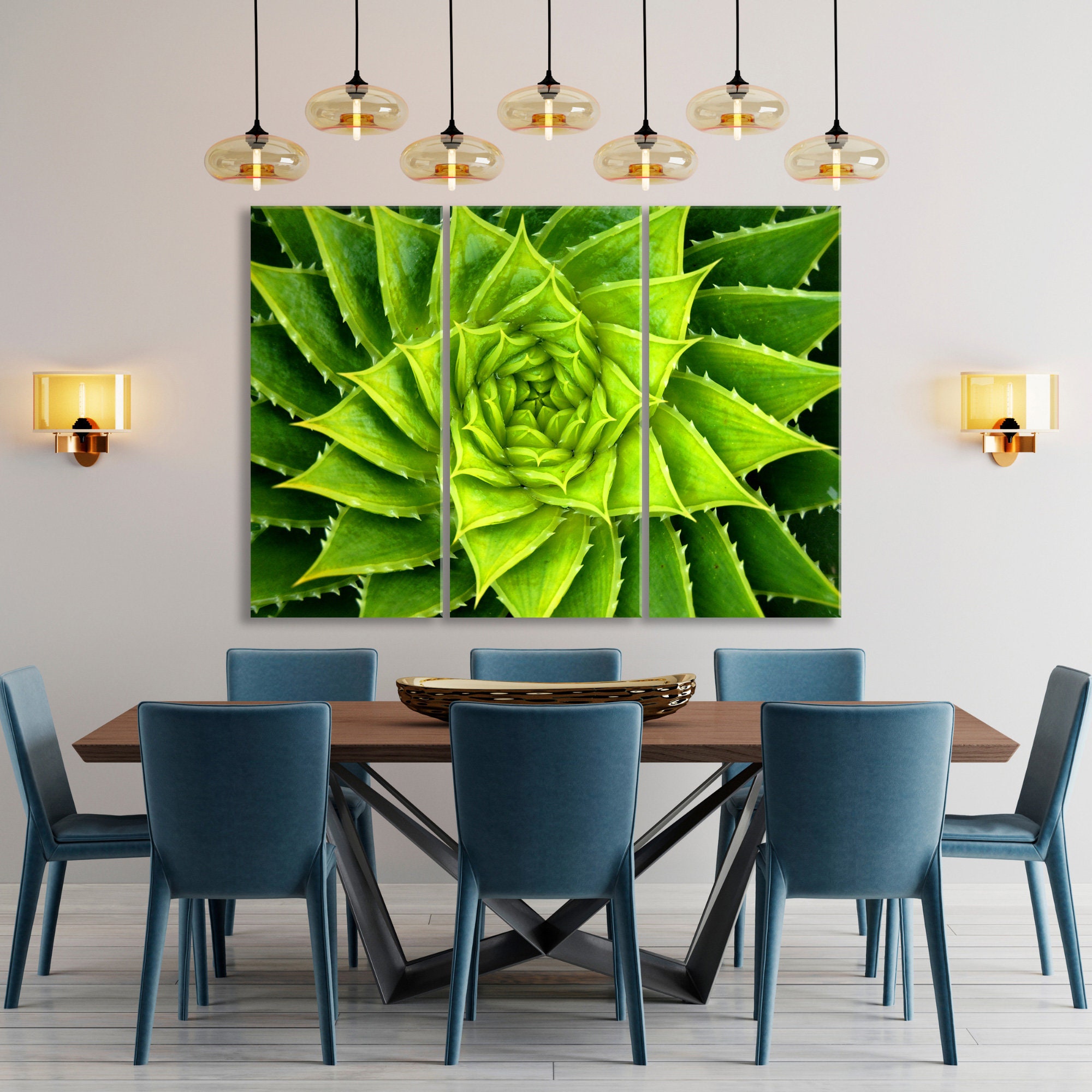 Aloe Vera Canvas Wall Decor Floral Art Print Botanical Home - Etsy
