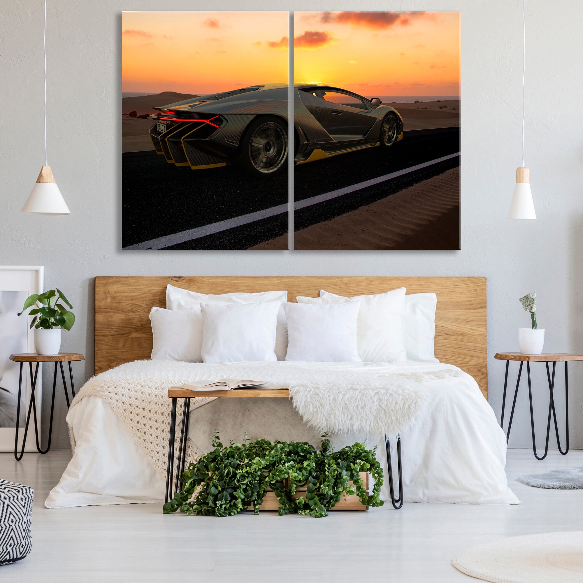 Car Canvas Wall Decor Modern Art Prints Home and Man Cave - Etsy