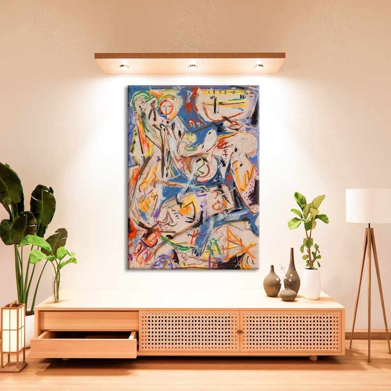 Jackson Pollock Wall Art, Abstract Canvas Print, Home and Living Room ...