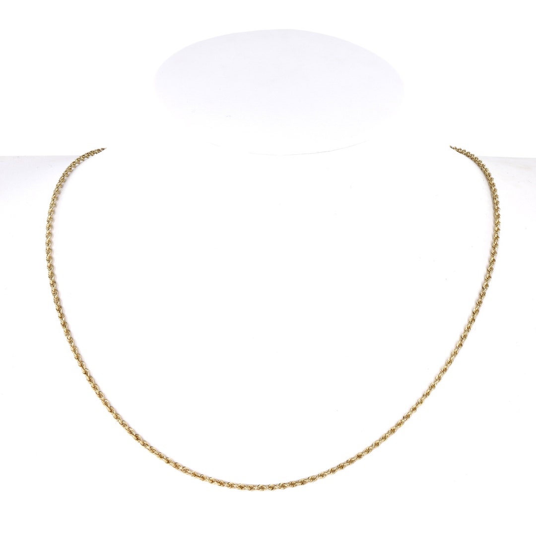 10k Yellow Gold Dainty Diamond-cut 20 Rope Chain - Etsy