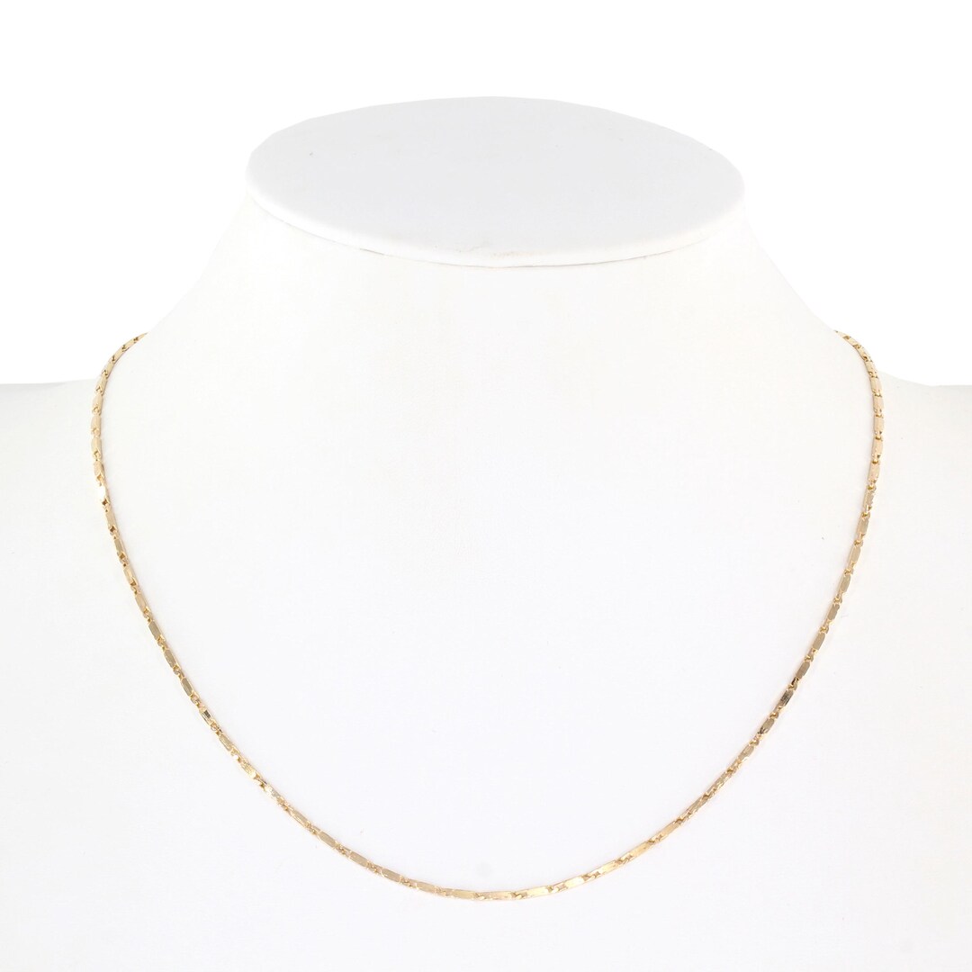 14K Yellow Gold Twisted Barrel Link Chain Necklace 18 - Etsy