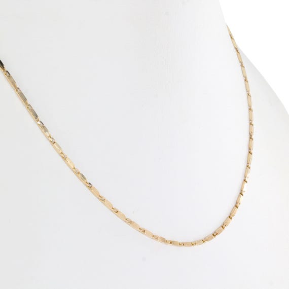 14K Yellow Gold Twisted Barrel Link Chain Necklace 18" - Gem