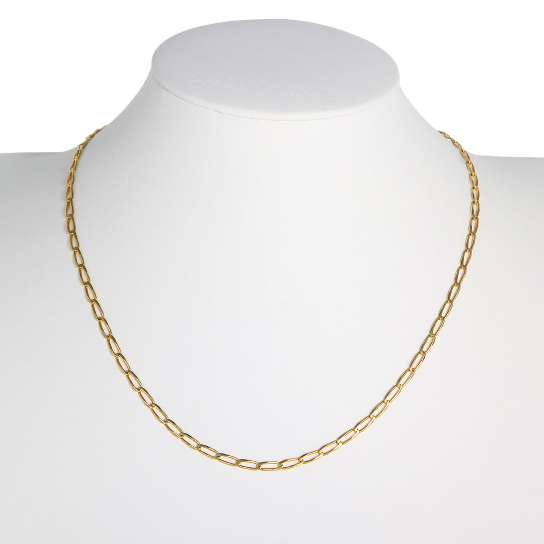 14k Yellow Gold Twisted Paperclip Link Chain Necklace/ Gold Paperclip ...
