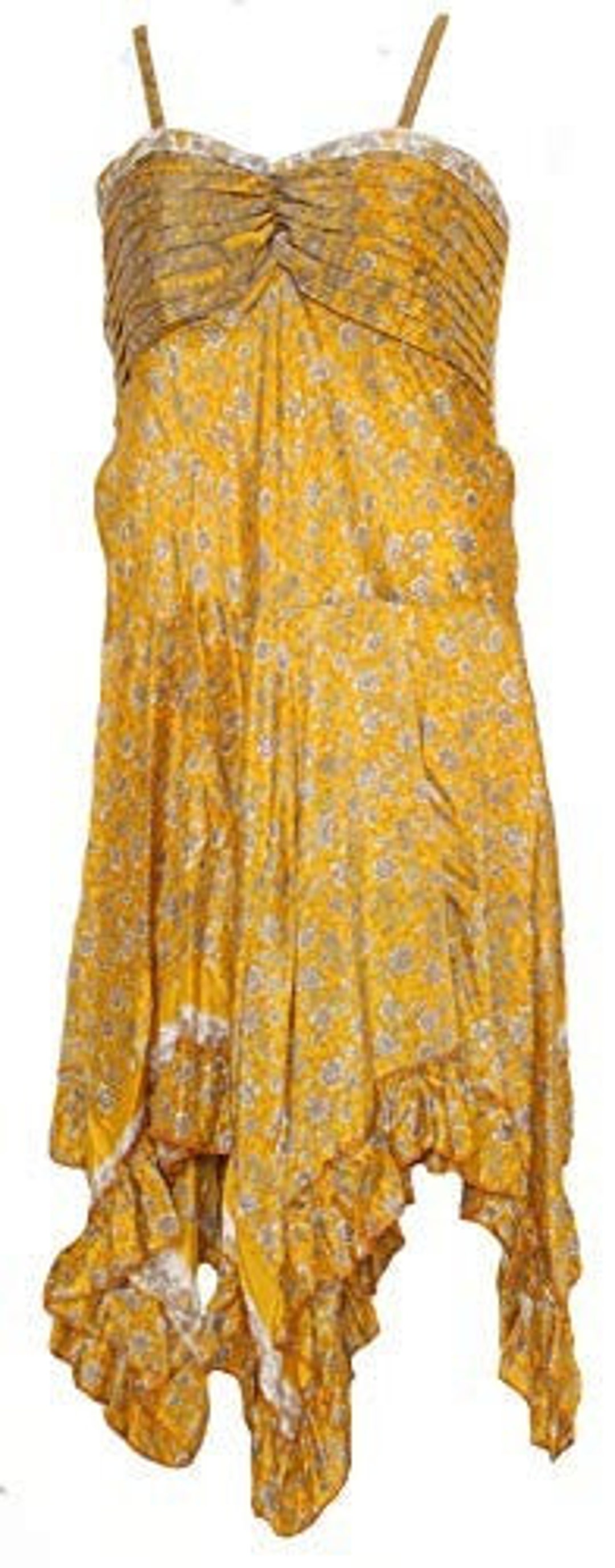 Vintage Handmade Sacred Threads Gold Uneven Hem Sundress One Size ...
