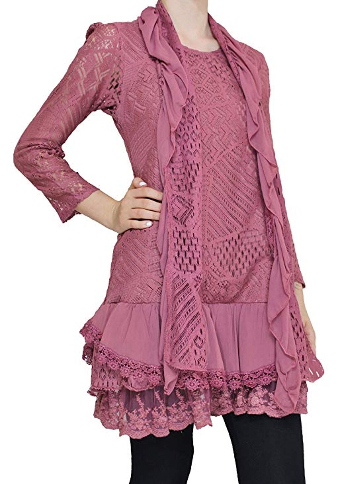 Quality Sacred Threads Antique Rose Tunic W/scarf - Size Small - Etsy