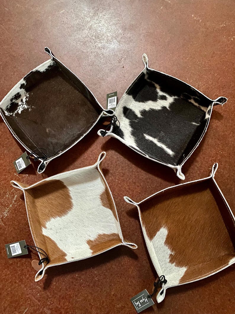 Cowhide Leather Tray, Western Storage Tray, Western Jewelry Tray ...