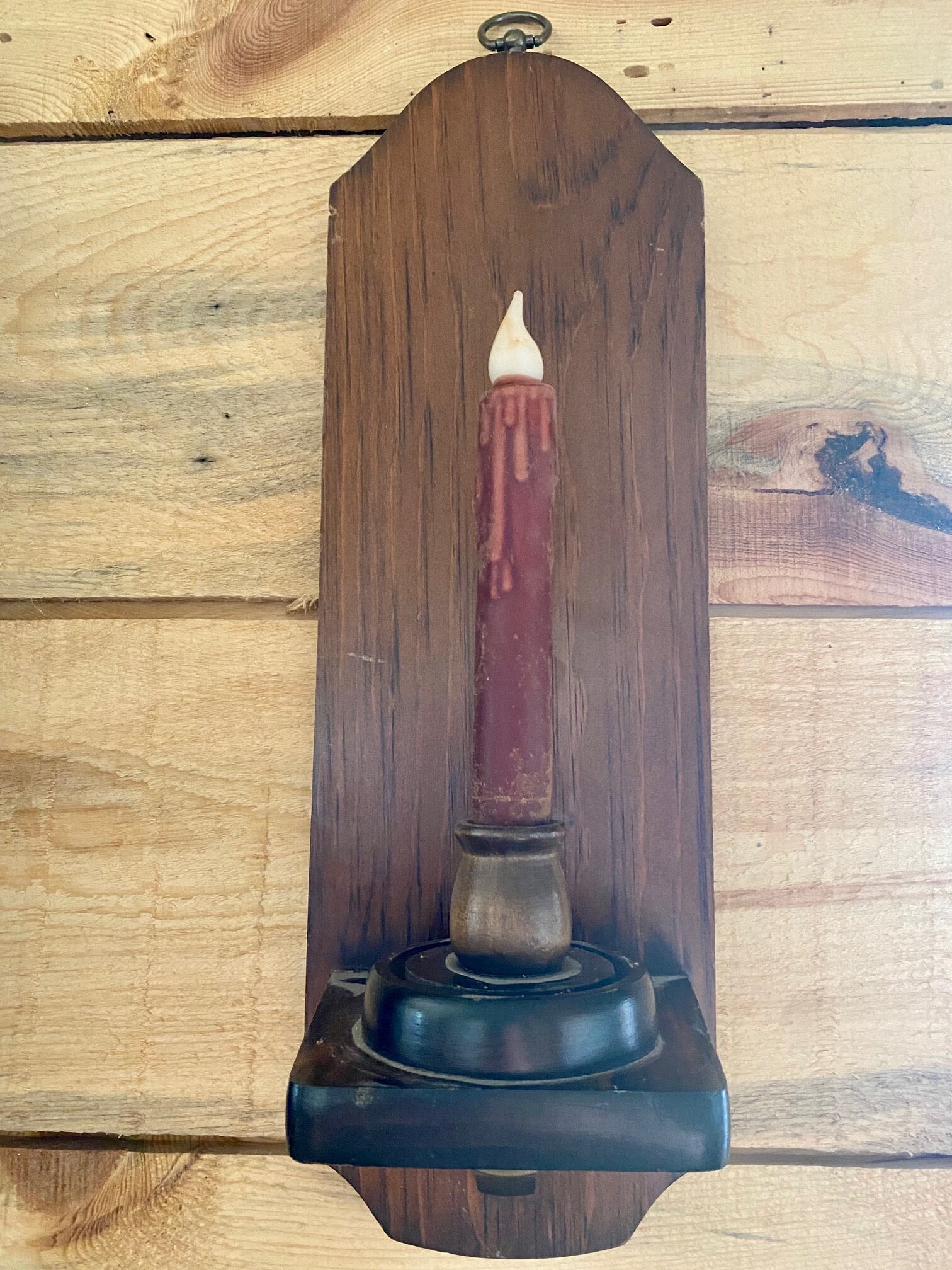 Primitive Country Grungy Battery Operated 7in. Taper Candle, Timer ...