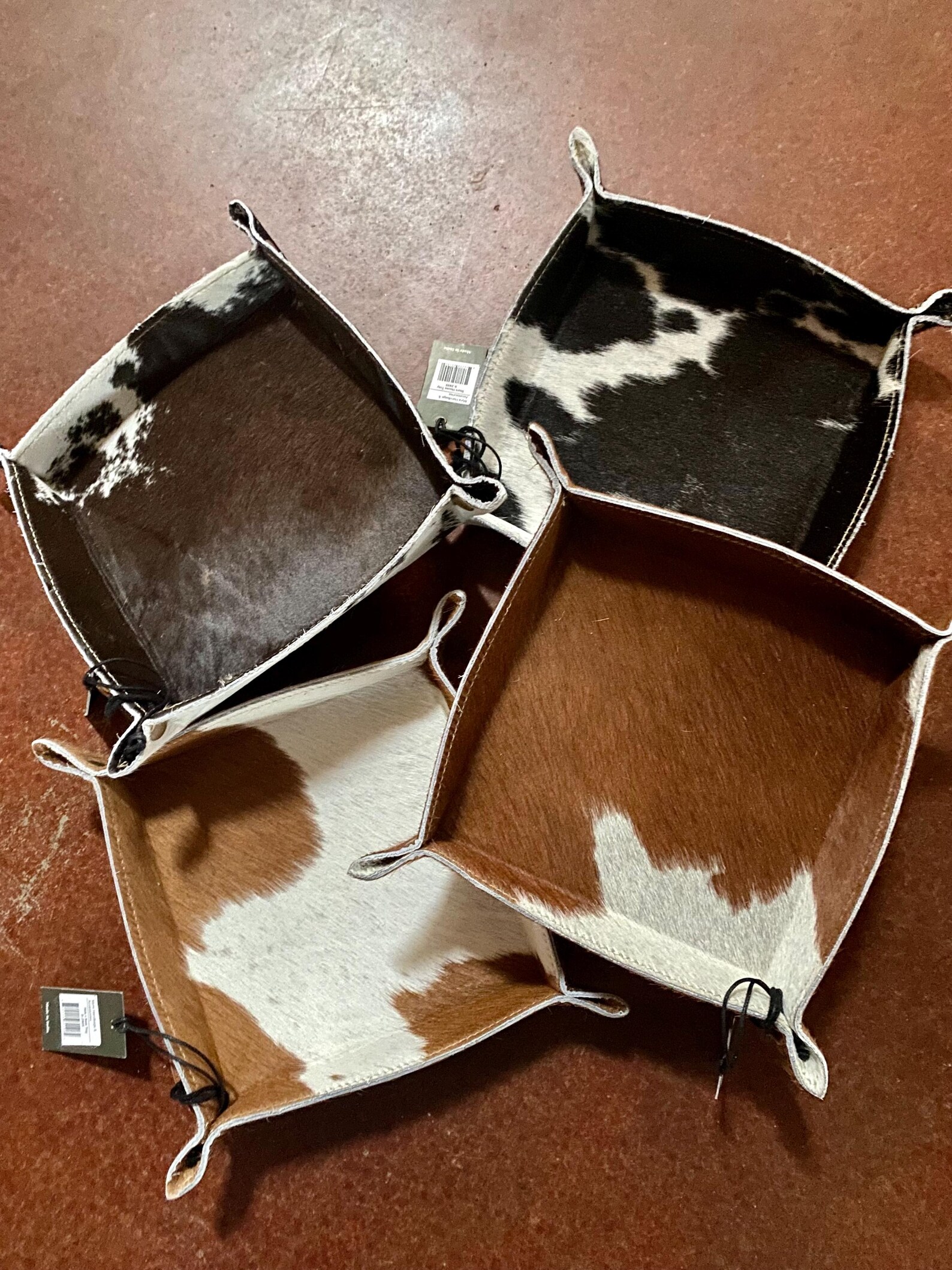 Cowhide Leather Tray, Western Storage Tray, Western Jewelry Tray ...