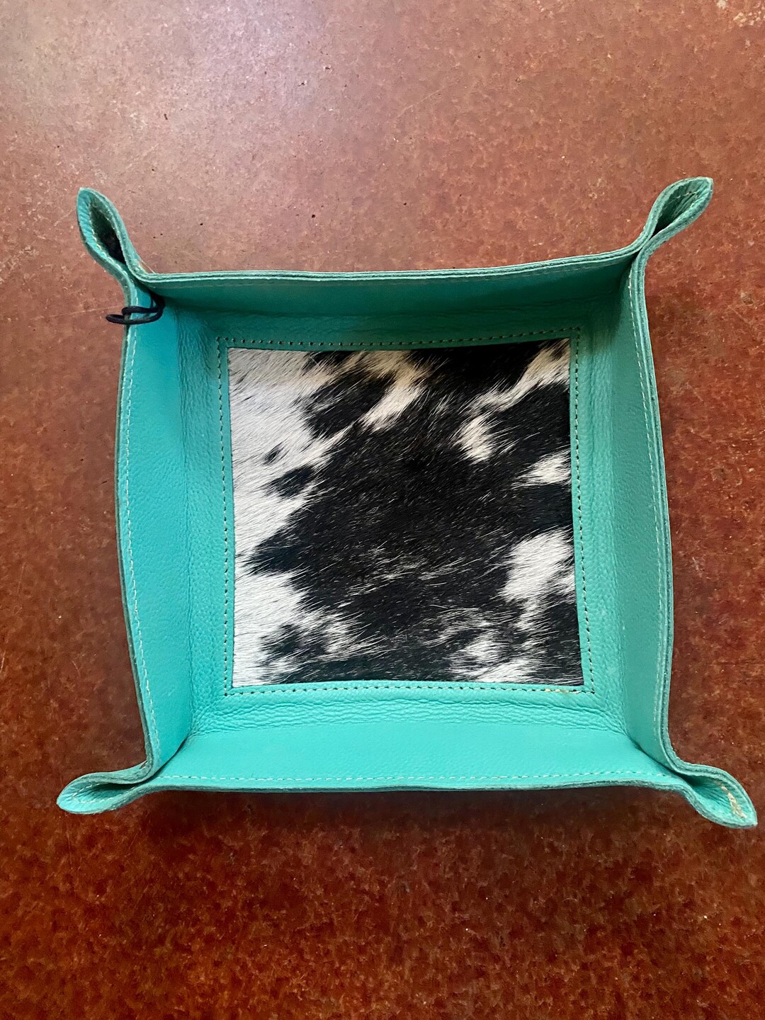 Cowhide and Leather Trays, Western Jewelry Tray, Hair on Hide Storage ...