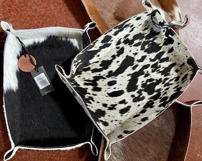 Cowhide Leather Tray, Western Storage Tray, Western Jewelry Tray ...