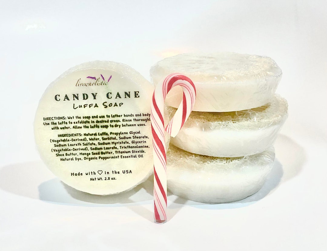 Candy Cane | Luffa Soap | Christmas Edition | Loofah Soap | Exfoliating ...