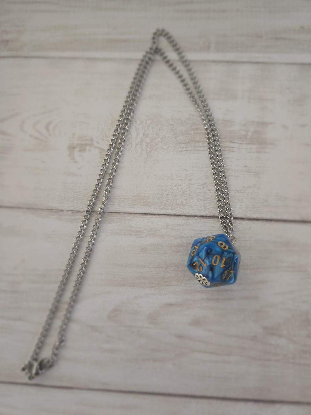 D20 Silver Chain Dnd Dice Chain - Etsy
