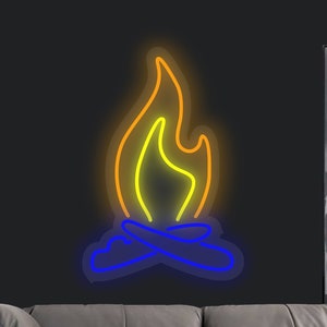 Fire Neon Sign,fire Led Sign,fire Neon Light,campfire Neon Sign ...