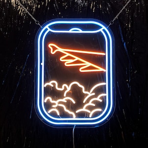 Plane Window View Neon Sign, Window Neon Sign/ Neon Sign / LED Neon ...