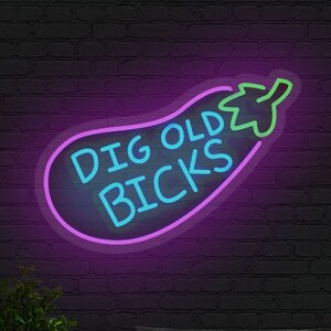 Neon Sign Dig Old Bicks Neon Light, Dig Old Bicks Led Sign Custom Neon ...