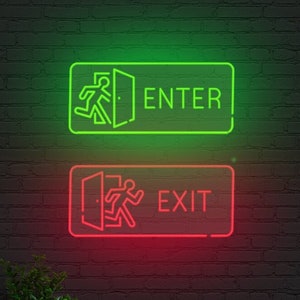 Exit. Enter. Led Neon Sign | Navigation Sign | Direction Light for ...
